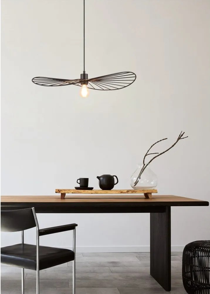 Matně černé závěsné svítidlo ø 60 cm Chapeau – Reality
