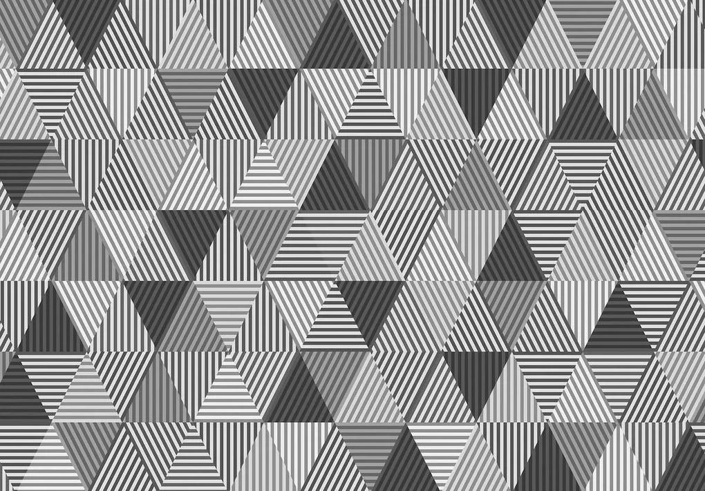 Fototapeta - Černé a bílé trojúhelníky (152,5x104 cm)
