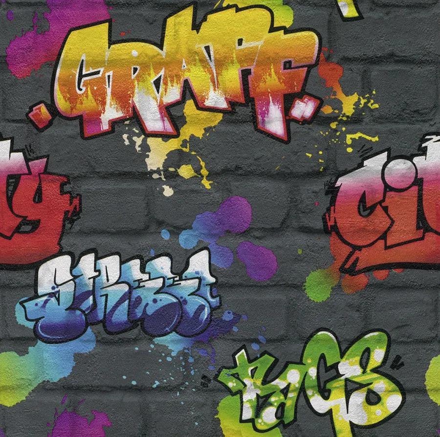 Tapety na zeď Kids & Teens graffiti 237801 | lepidlo zdarma | 0,53 x 10 m | Rasch