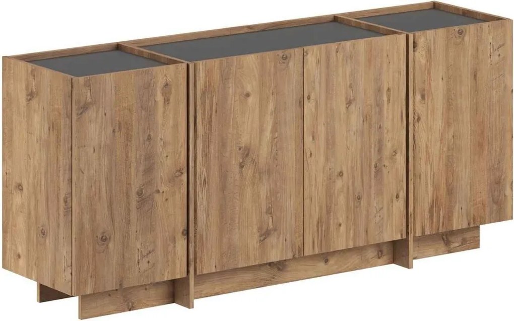 Designová komoda Radegund 180 cm atlantská borovice / antracitová