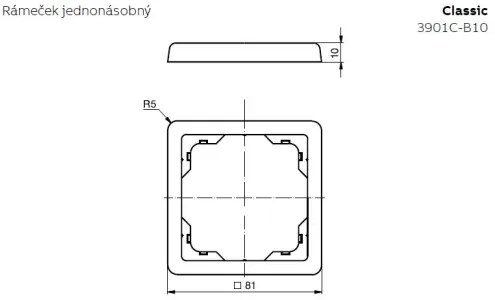 ABB Classic rámeček jasně bílá 3901C-B10 B1