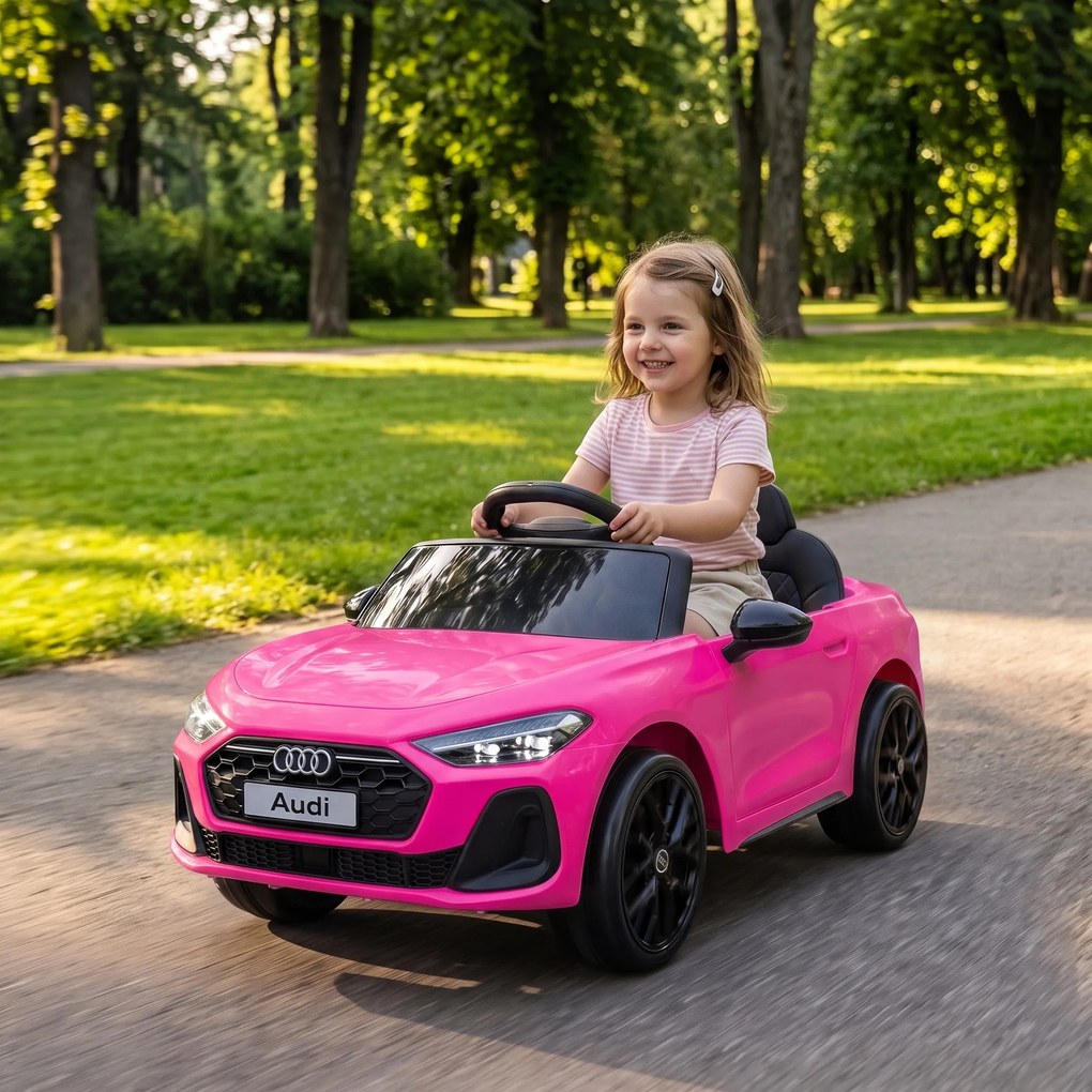 AIYAPLAY Dětské elektrické auto Audi A5L 12V dětské auto s 2,4 G dálkovým ovládáním, 2 motory, lithium baterie, měkký start, 4× pružení 370-511V90PK