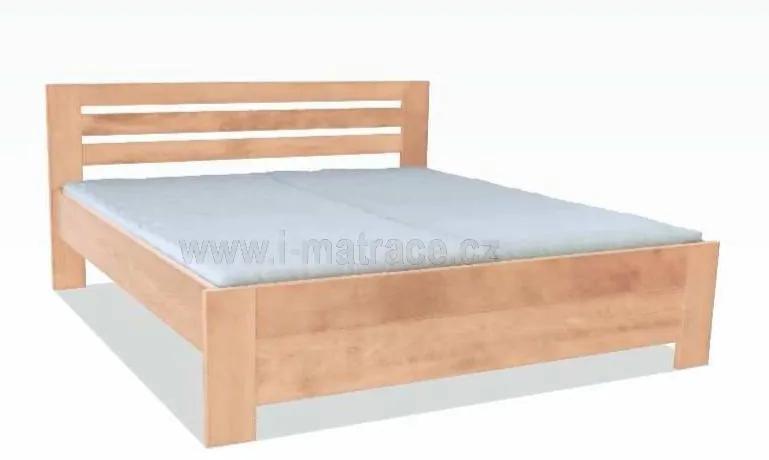 Lucatec Dřevěná postel Roland 200x200 Jádrový buk