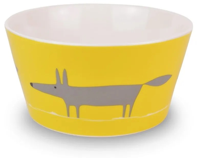 Miska Mr Fox Charcoal and Yellow 14x7cm, Scion Living UK