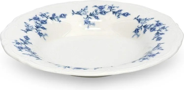 Bílý/modrý hluboký porcelánový talíř ø 23,5 cm Retro – BonBistro