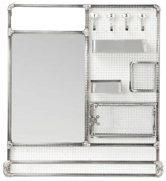 Zrcadlo s poličkami ve stříbrné barvě Kare Design Mirror Buster Organizer, 71 x 80 cm
