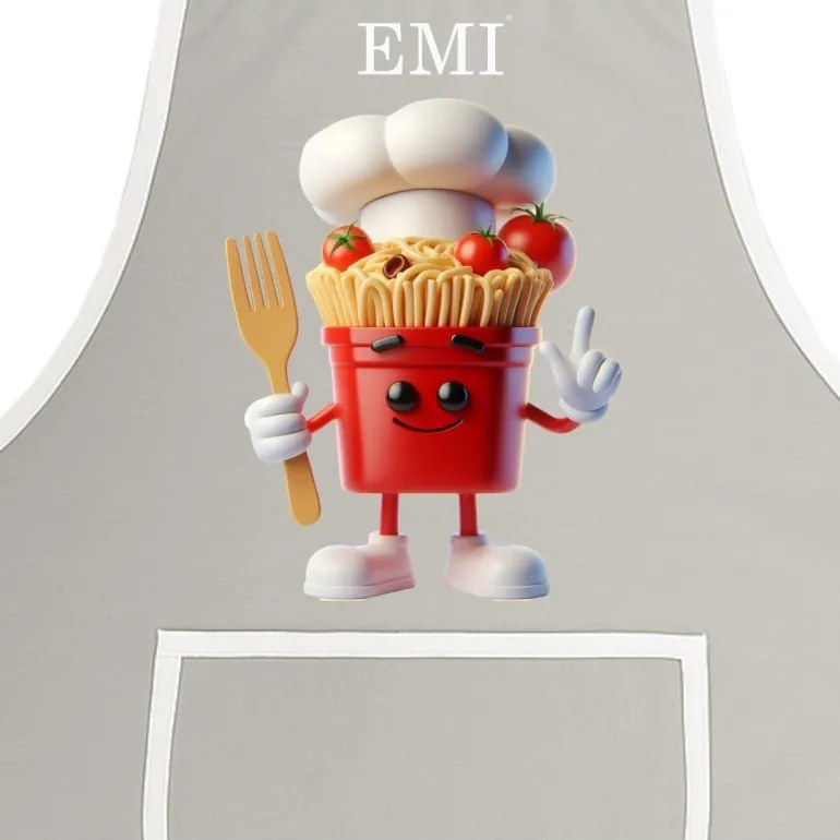 Kuchyňská zástěra Pasta EMI, Bílá
