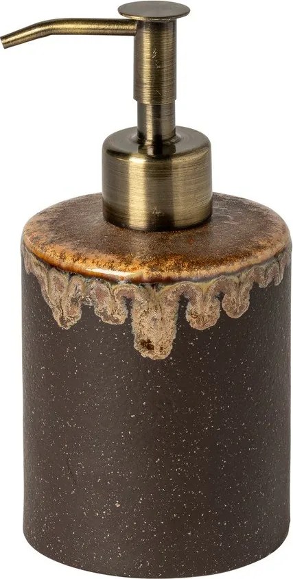 Hnědý kameninový dávkovač mýdla Poterie Bath – Casafina