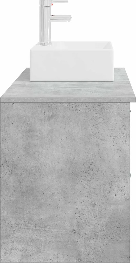 Sada koupelnového nábytku 2 ks Betonově šedá Kompozitní dřevo 3403891