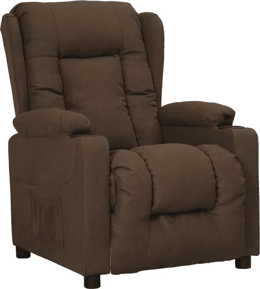 Polohovací křeslo hnědé textil 339052