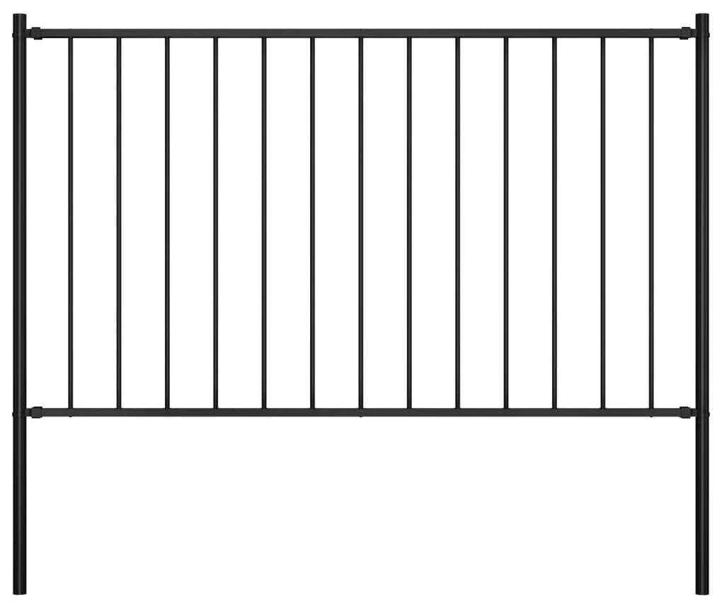 Plotový panel Woerden se sloupky ocelový 1,7x1 m černý 145210