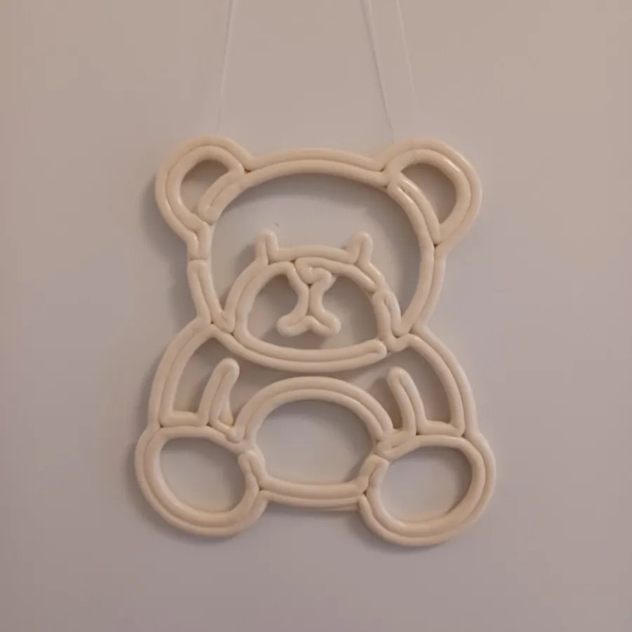 ECOprint vánoční ozdoba medvídek 30 cm bílá, 3D tisk, plast, venkovní