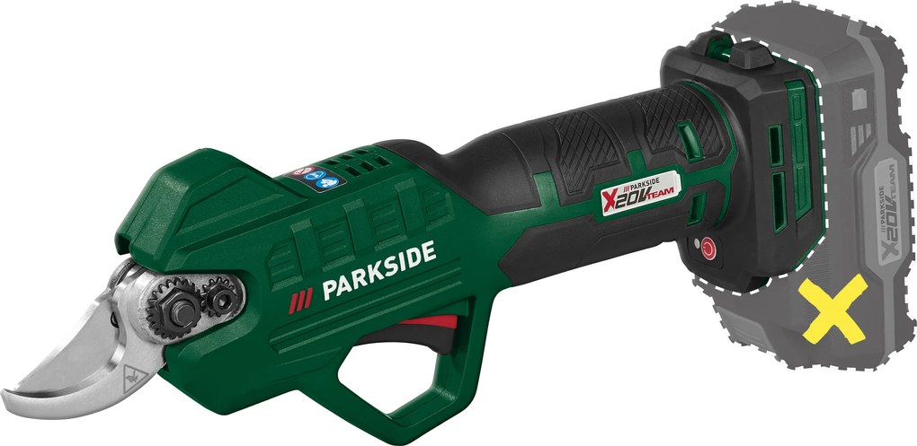 Parkside® Aku nůžky na větve Paas 20-Li B1 – bez akumulátoru a nabíječky