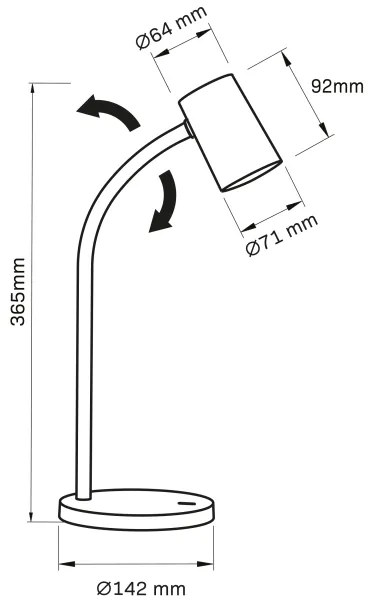 Stolní lampa FELIX 1xGU10/9W/230V černá