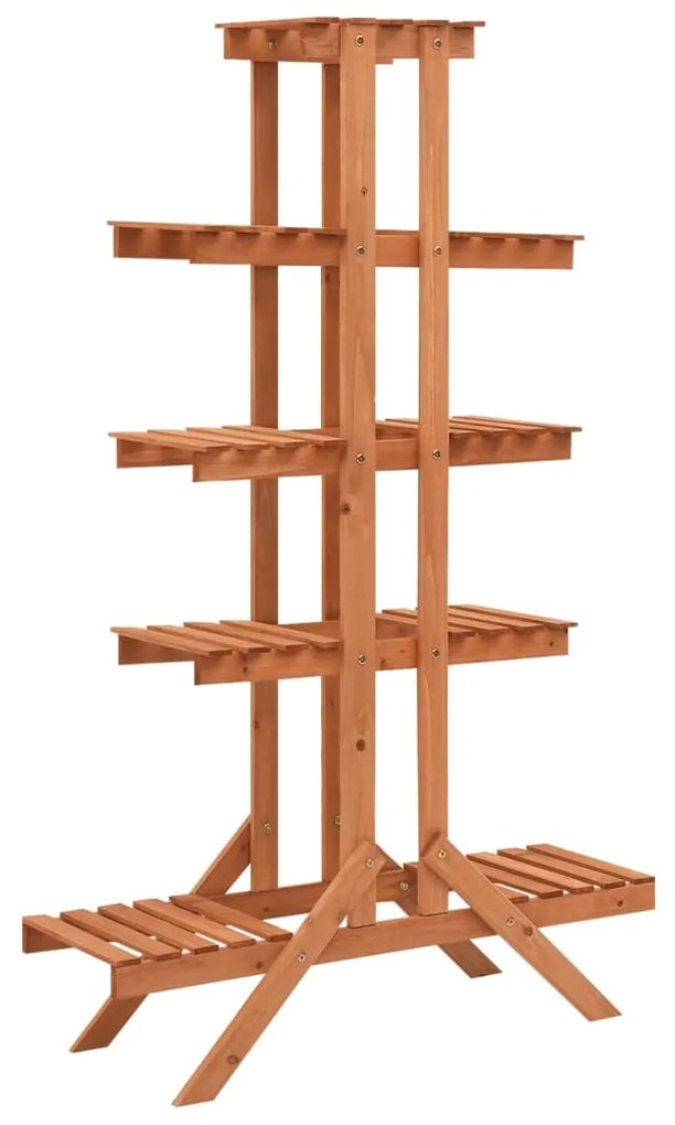 Stojan na květiny 83 x 25 x 132 cm masivní jedlové dřevo 316390