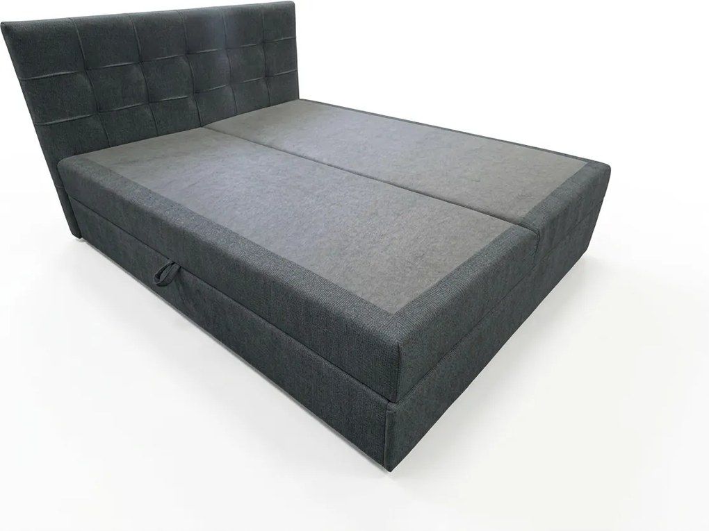 Čalouněná postel boxspring DIRELIS VIBE 160x200 cm tmavě šedá Matrace: Matrace Bonell pružinová