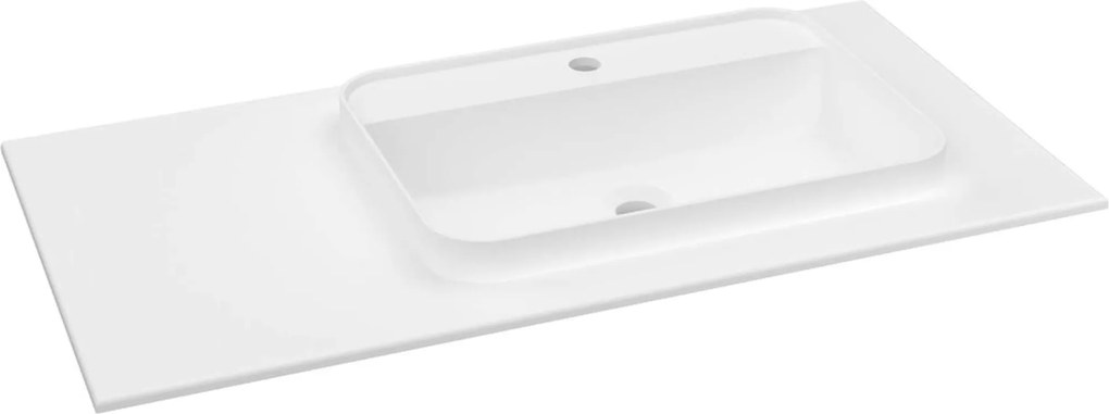 Sapho - Umyvadlo Brahea 101x52 cm, bez přepadu, otvor pro baterii, matná bílá BL101-80R