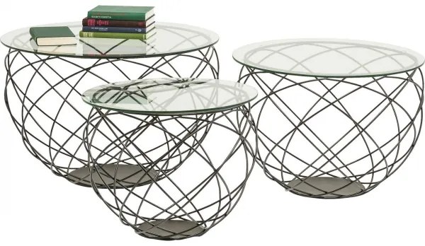 Konferenční stolek Wire Grid Black (3/Set)