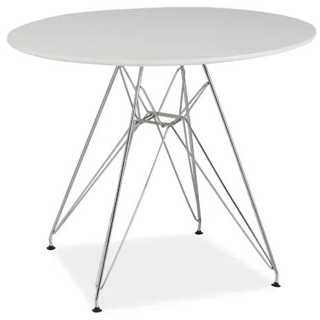 Jídelní stůl, bílá/chrom, NITRO 90X90
