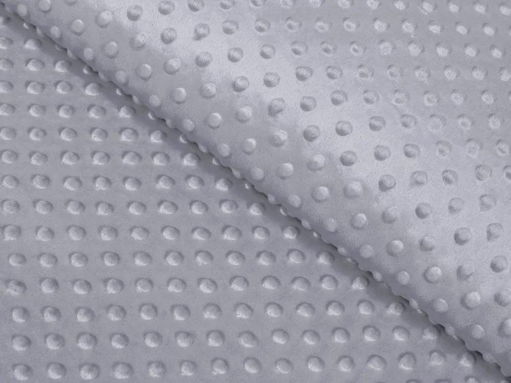 Biante Dětský povlak na polštář Minky 3D puntíky MKP-048 Šedý 70 x 90 cm