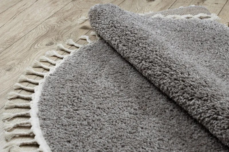 Dywany Łuszczów, Kusový koberec Berber 9000 brown kruh, 120x120 (průměr) kruh, hnědá, kancelář