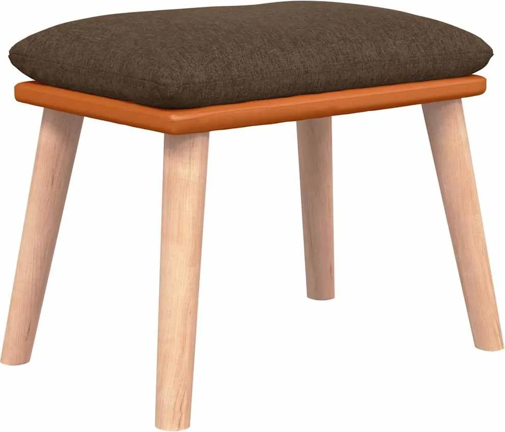 Podnožka hnědá 45x29,5x35 cm textil a umělá kůže 341449
