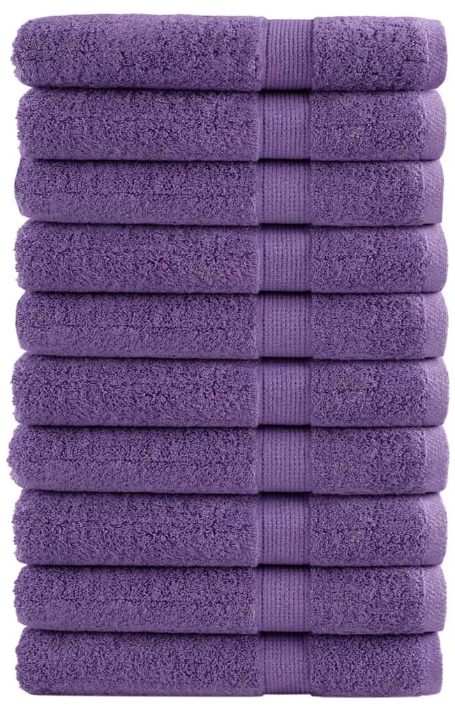 Premium ručníky SOLUND 10 ks fialové 100 x 200 cm 600 g/m² 137367