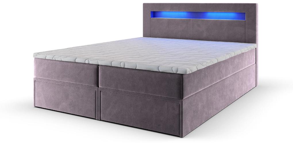 MSL Kontinentální čalouněná postel LINDOS (140 x 200 cm) Barva látky: MONOLITH 70