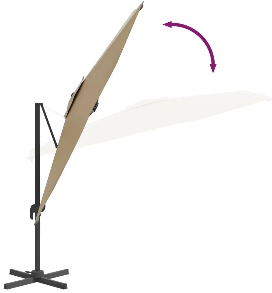 Konzolový slunečník s hliníkovou tyčí taupe 400 x 300 cm,  319918