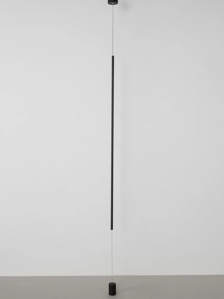 Matně černá hliníková LED stojací lampa (výška 300 cm) Elettra – Nova Luce