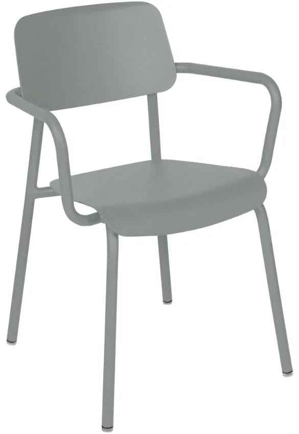OnaDnes -20% Popelově šedá hliníková zahradní židle Fermob Studie s područkami