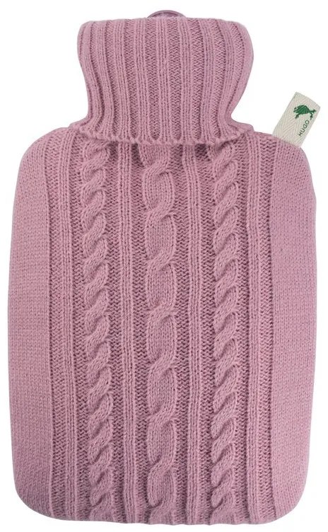 Termofor Hugo Frosch Classic pletený obal, 1,8 l, růžová