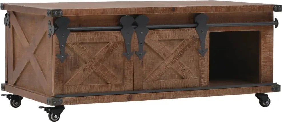 Konferenční stolek z masivní jedle 91 x 51 x 38 cm hnědý 246119
