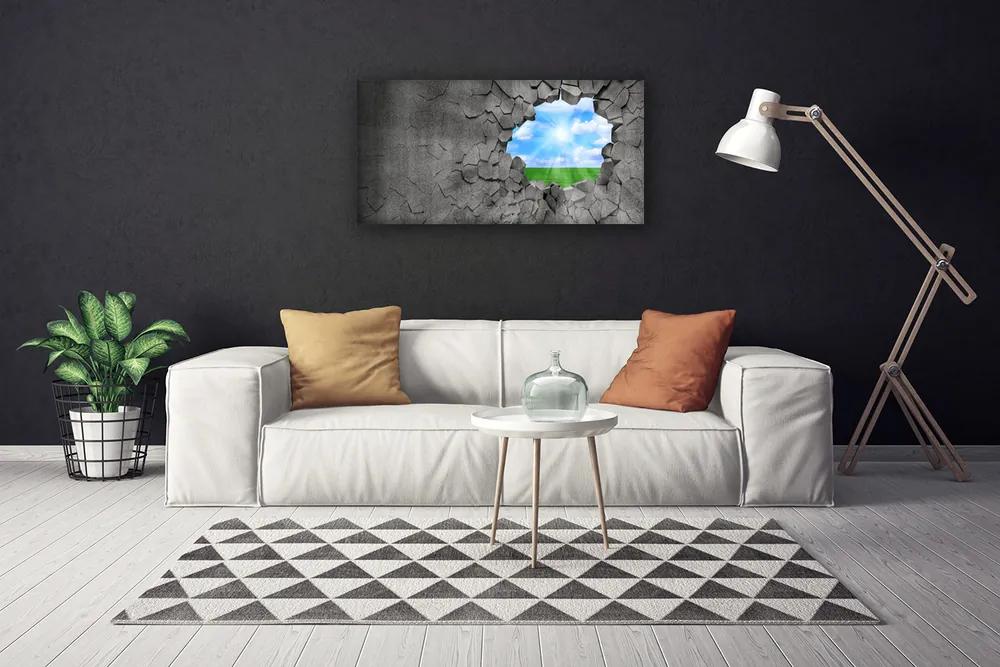 Obraz na plátně Dziura Popękana Ściana 125x50 cm