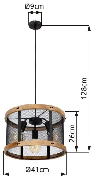 Globo 15661H1 - Lustr na lanku JEANIE 3xE27/40W/230V pr. 40 cm