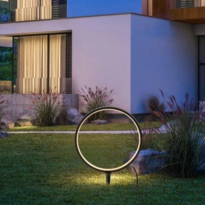 LD 19510-18 ZIRKULU LED venkovní svítidlo se zápichem průměr 32cm černá IP65 s časovačem do zahrady 3000K - JUST LIGHT