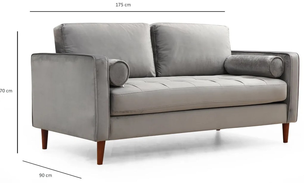 Designová sedačka Jarmaine 175 cm světle šedá
