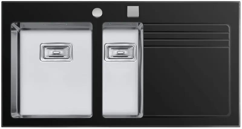 Sinks Rodi  GLASS 1000.1 černý levý 1,2mm