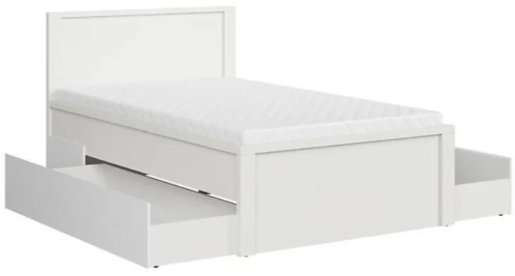 KASPIAN postel LOZ/120T, bílá/bílý lesk