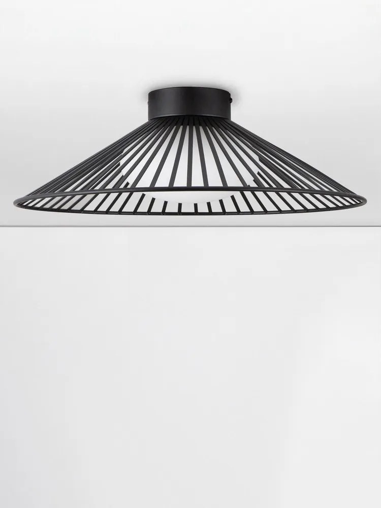 Matně černé kovové LED stropní svítidlo se skleněným stínidlem Brume – Nova Luce