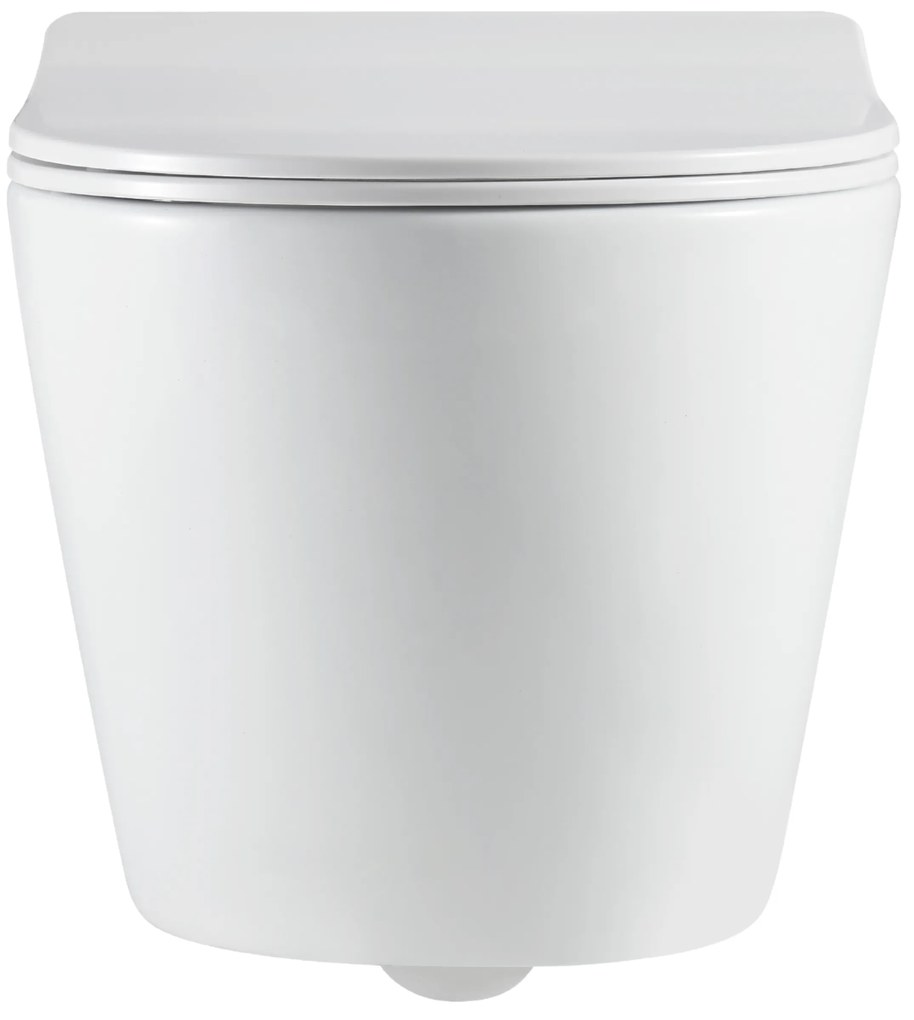 Invena Limnos, závěsná WC mísa se Swirlflush 490x370x360 mm + toaletní sedátko s pomalým zavíráním, bílá, INV-CE-93-001-L