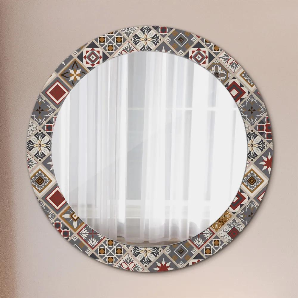 Kulaté zrcadlo s dekorem Turecký vzor fi 70 cm