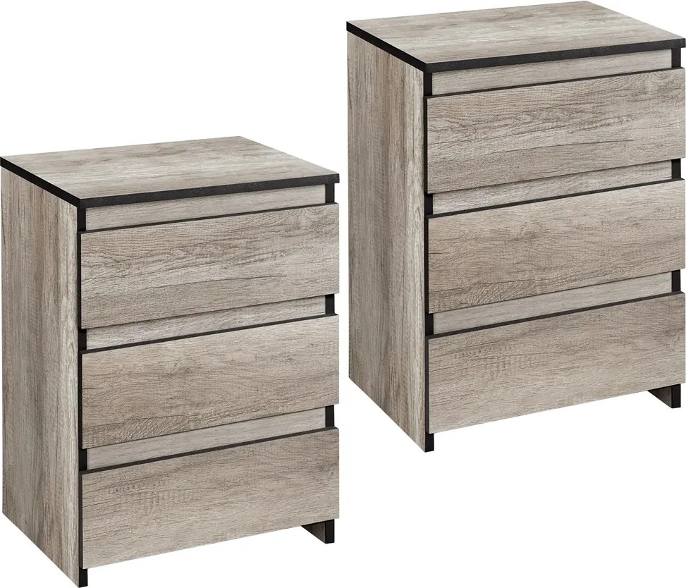 Sada 2 ks – Konferenční stolek Yaheetech – šedá, 45,5 cm (délka) × 35,5 cm (šířka) × 60,5 cm (výška) (267412598993)