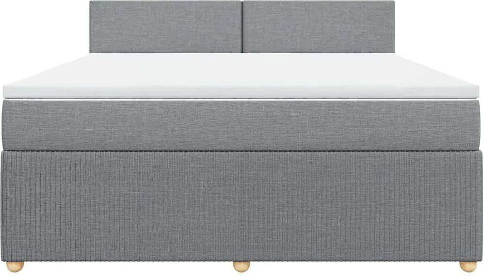 Box spring postel s matrací světle šedá 180 x 200 cm textil 3289828