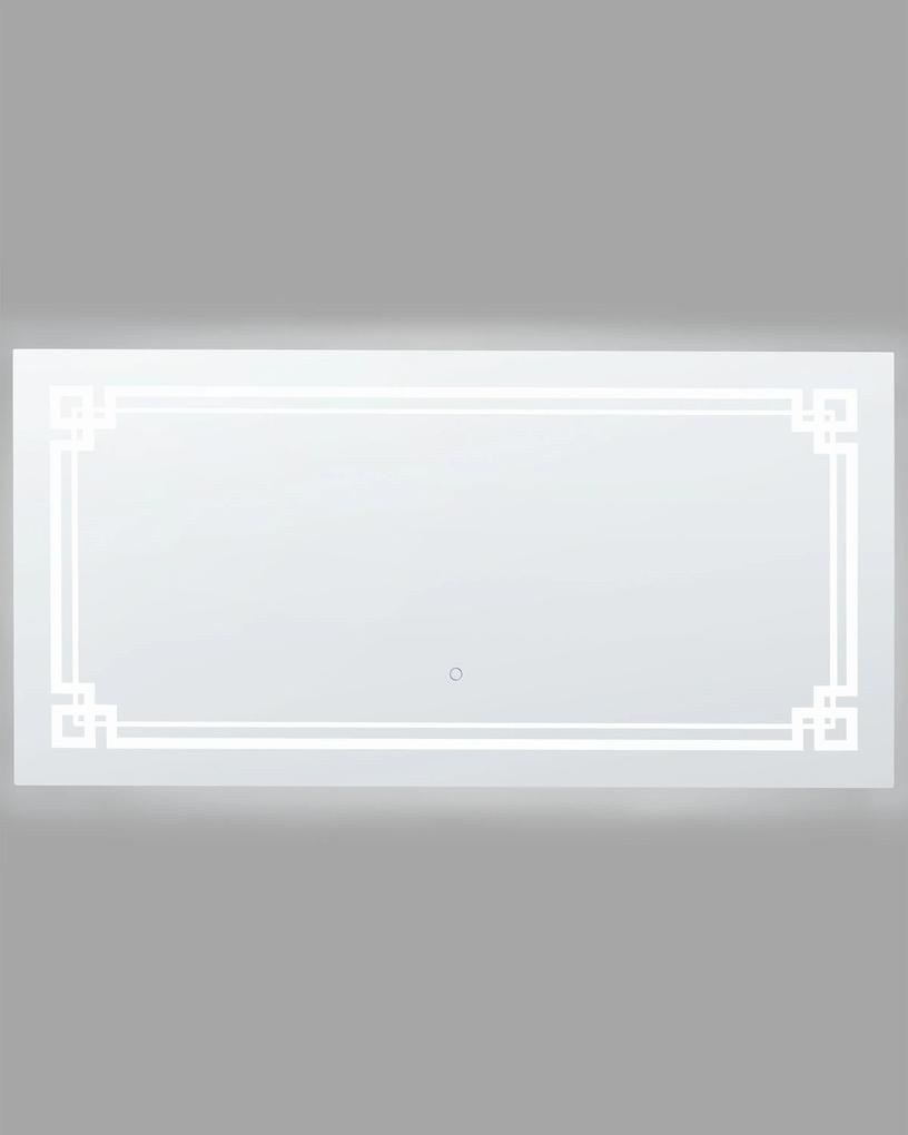 LED nástěnné zrcadlo 120 x 60 cm stříbrné AVRANCHES Beliani