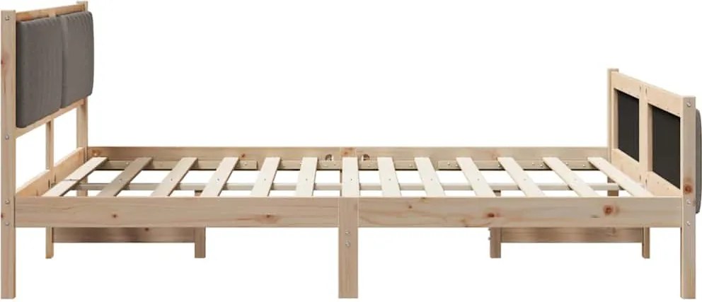 Rám postele Hnědá a taupe 150 x 200 cm Masivní borovicové dřevo 3394316