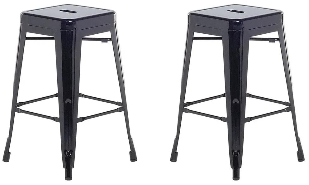 Sada 2 barové stoličky 60 cm černé CABRILLO Beliani