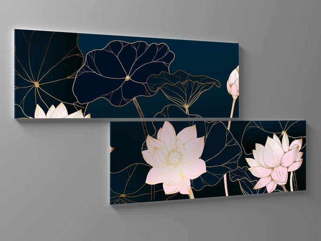 Liox Abstraktní obraz květy lotusu Rozměr: 120 x 60 cm