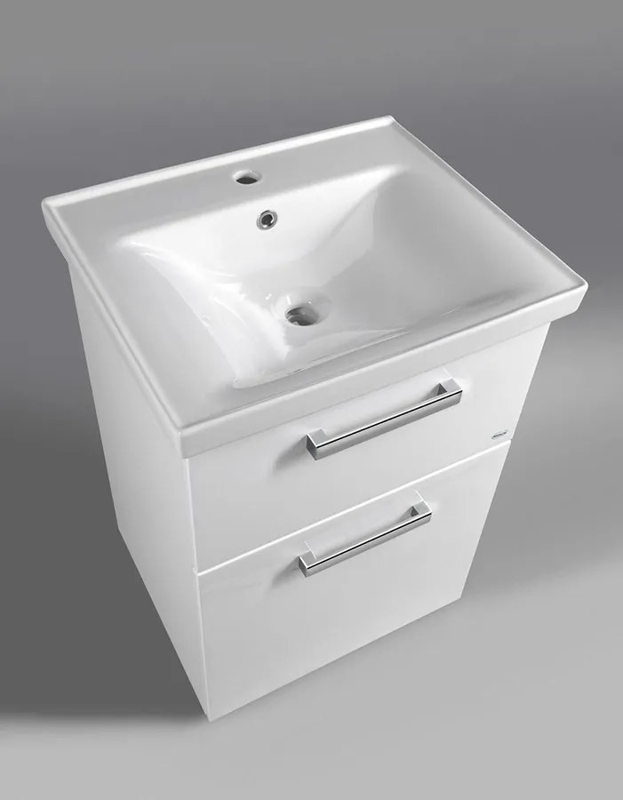 Aqualine, VEGA umyvadlová skříňka 50cm, 2xzásuvka, bílá, VG053