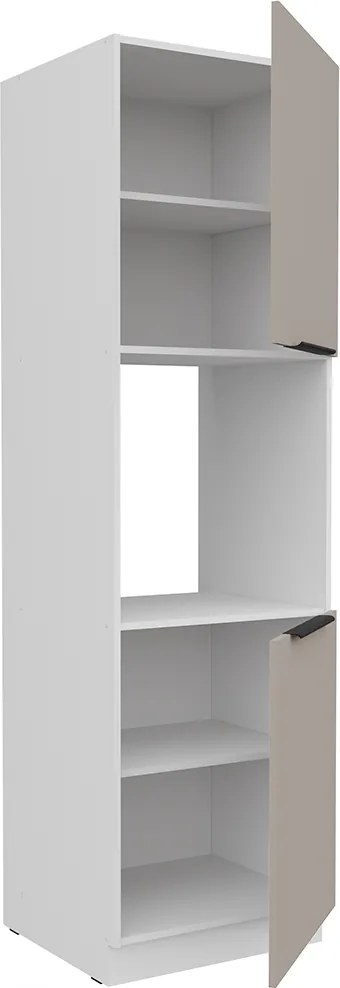 ARIA lb | vysoká skříňka 60 DP-210 2F na vestavnou troubu | 60 cm | ANTI FINGERPRINT povrch | bílá/béžová